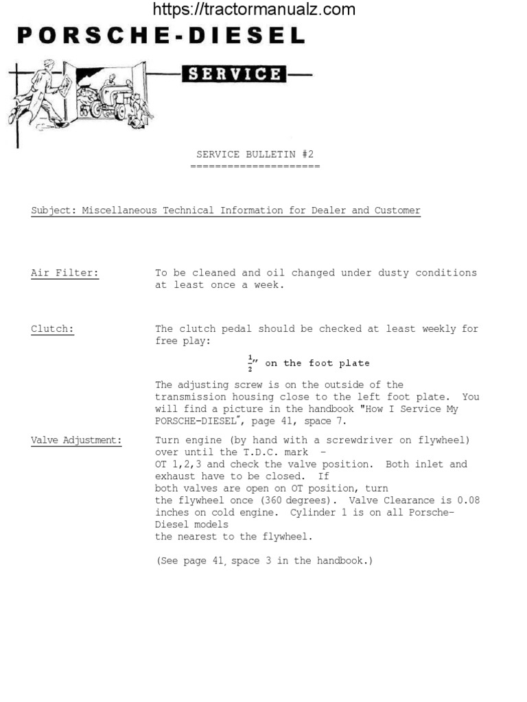 Porsche Diesel Service Manual | PDF | Plough | Clutch