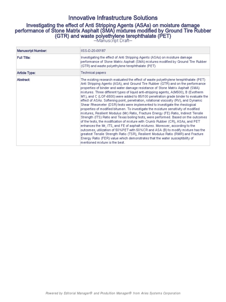 Innovative Infrastructure Solutions: - Manuscript Draft | Download Free ...