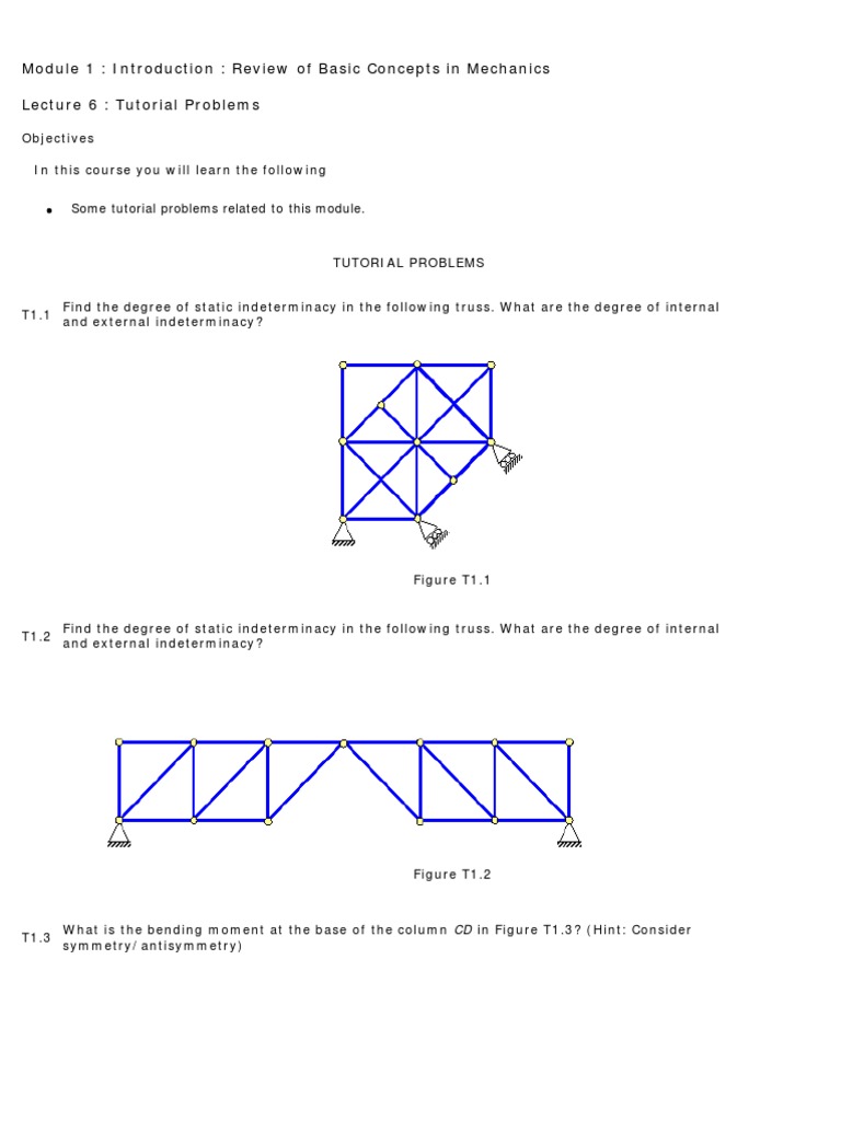 Mod 1 Lecture 6 Tutorial Problems Pdf Science And Mathematics Computers 