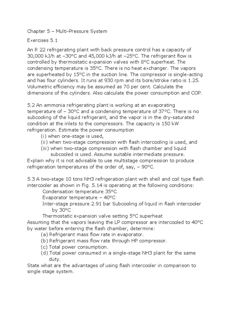 Chapter 5 Multi-Pressure System | PDF | Refrigeration | Energy Technology