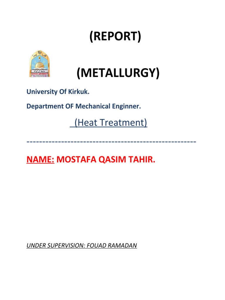 (Report) (Metallurgy) : (Heat Treatment) | PDF | Heat Treating ...