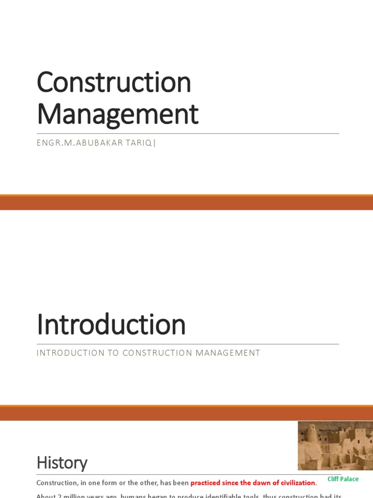 Lec # 01 Introduction To Construction Management | PDF | General ...