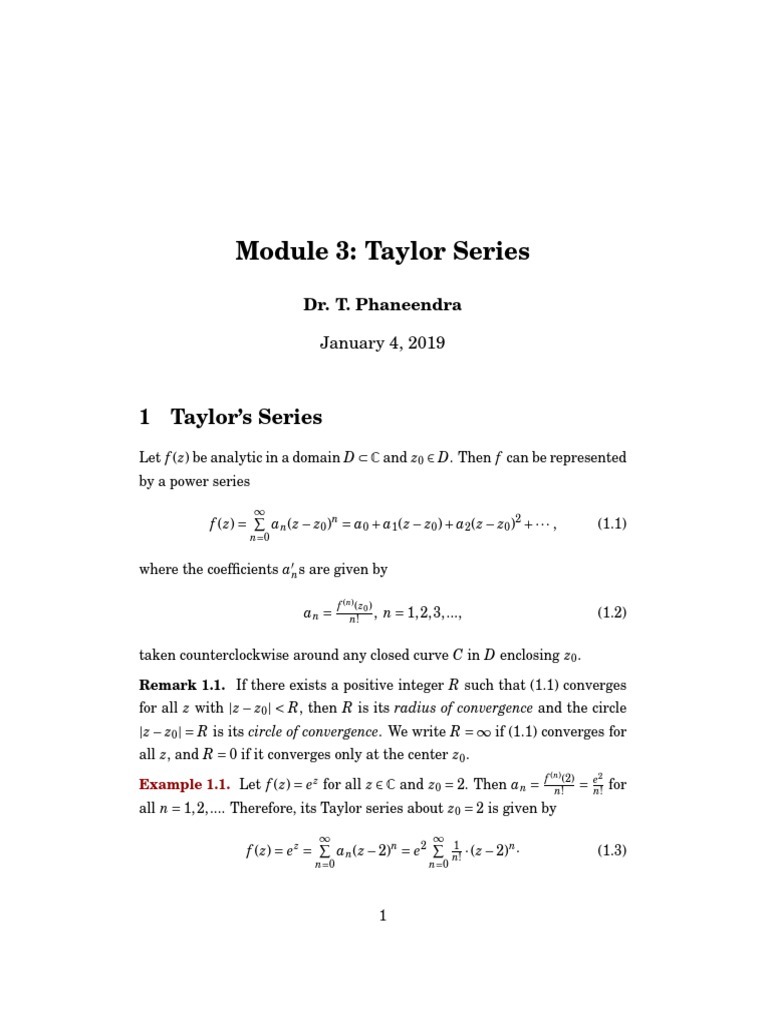 Module 3: Taylor Series | PDF | Power Series | Mathematical Structures