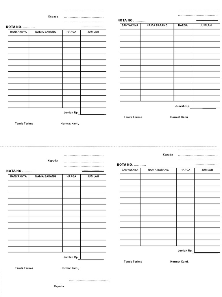 Nota Kosong Word | PDF