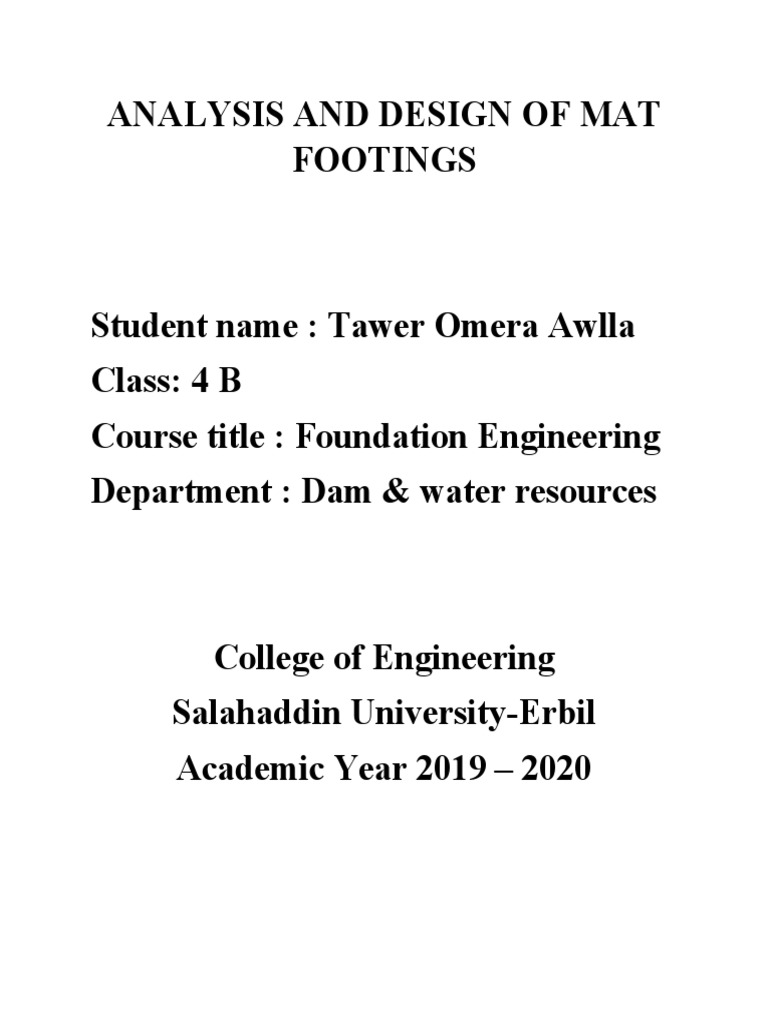 Analysis and Design of Mat Footings | PDF | Foundation (Engineering ...