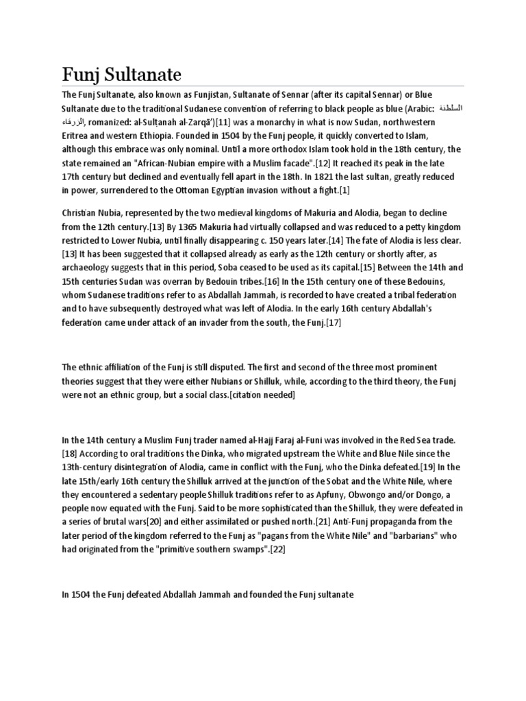Funj Sultanate | PDF | Middle East | Sudan