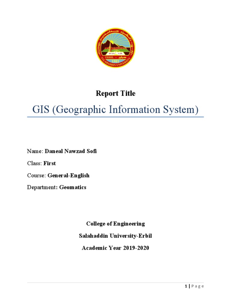 GIS (Geographic Information System) : Report Title | Download Free PDF ...