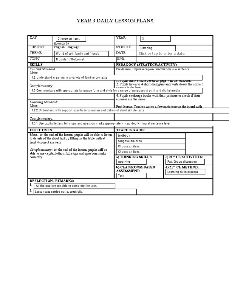 Year 3 Reading and Writing Lesson | PDF | Question | Lesson Plan