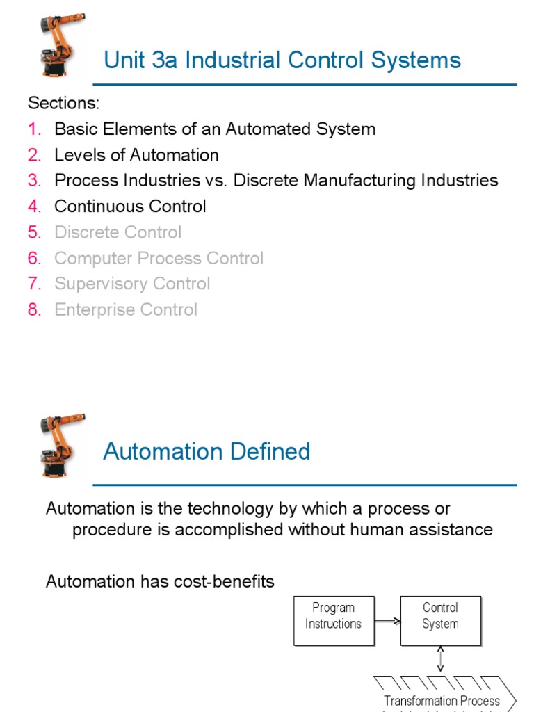 03a. Industrial Control Systems | PDF | Control Theory | Automation