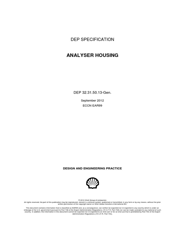 Analyser Housing: Dep Specification | PDF | Ventilation (Architecture ...