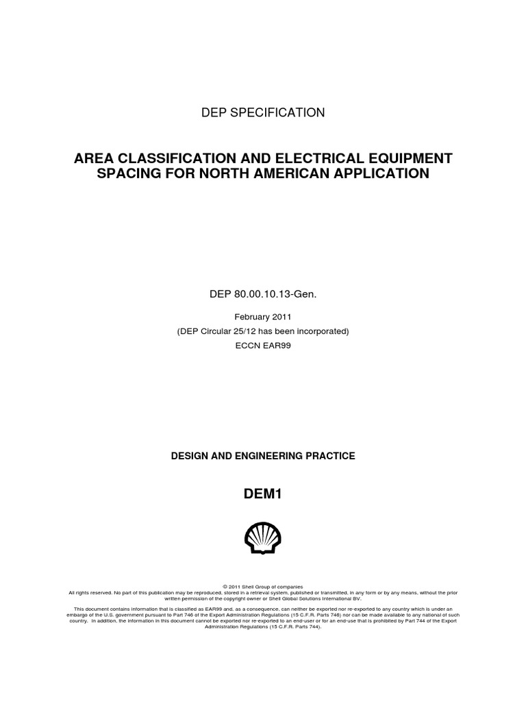 Area Classification and Electrical Equipment Spacing For North American ...