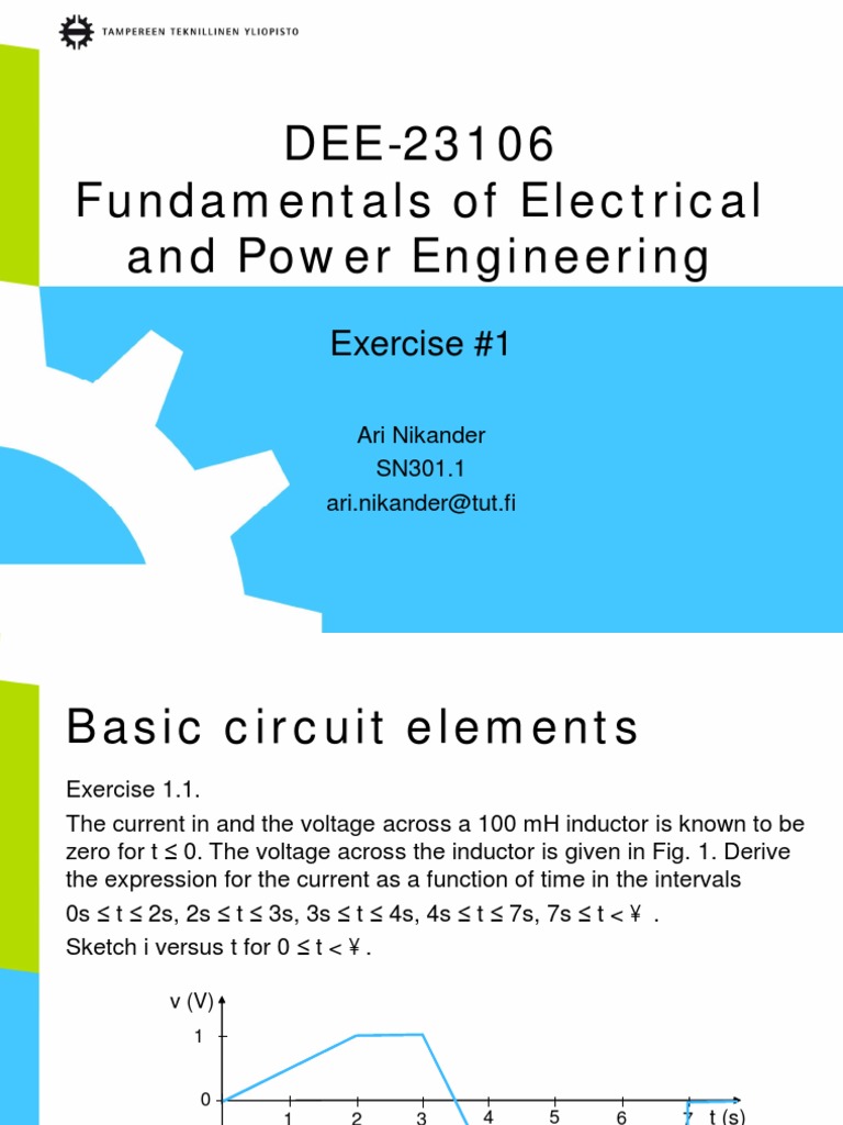 DEE-23106 Fundamentals of Electrical and Power Engineering: Exercise #1 | PDF | Ac Power ...