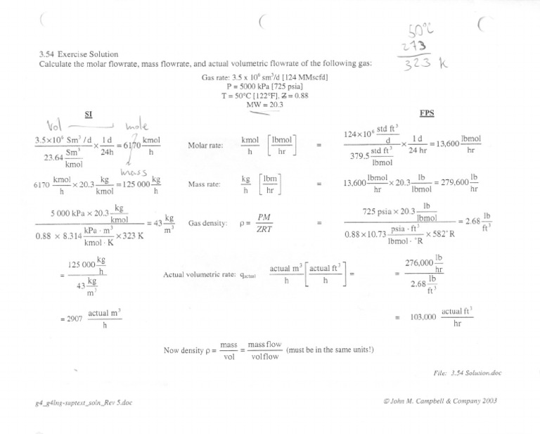Gas Flow Rate Calculation Solution | PDF | Mole (Unit) | Units Of ...