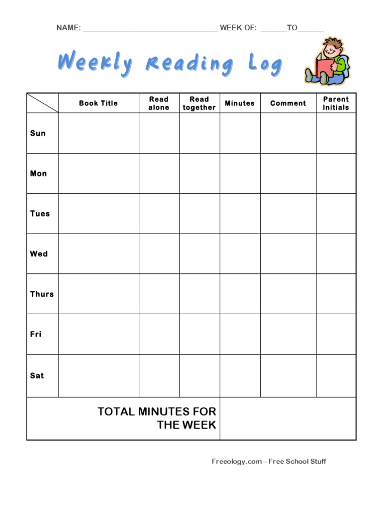 Weekly Reading Log Template | PDF