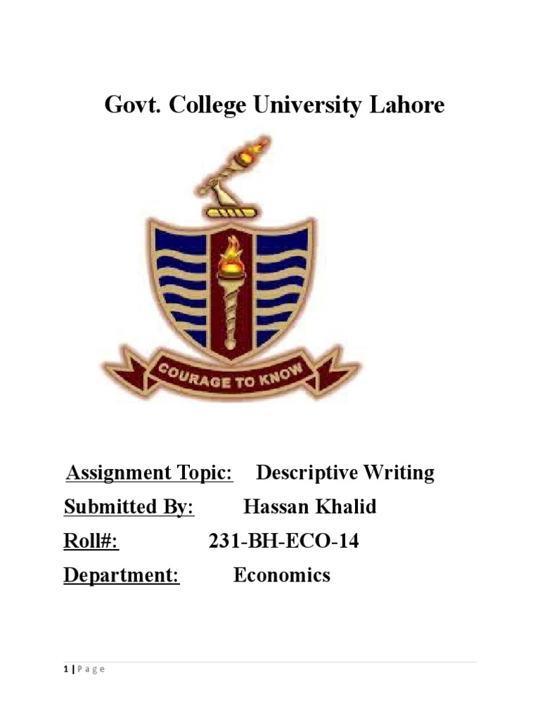 Descriptive Writing Assignment Guide | PDF