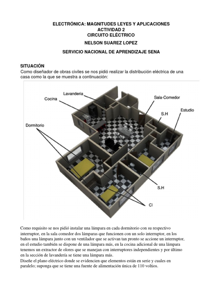 Electrical Layout and Circuit Design for a Residential Home | PDF | Red ...