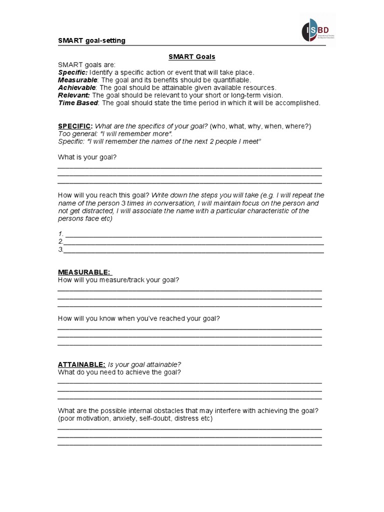 SMART Goal-Setting SMART Goals | PDF | Goal Setting | Goal