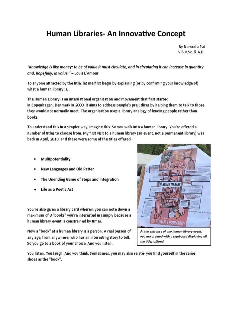Human Libraries-An Innovative Concept | PDF | Cognition | Cognitive Science