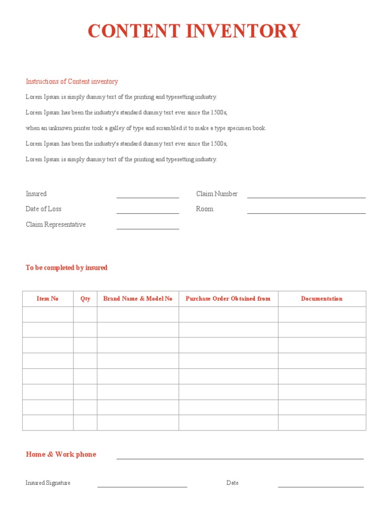 Content Inventory Letter | PDF