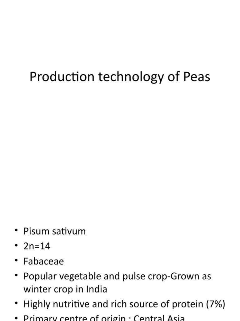 Production Technology of Peas | PDF | Pea | Legume