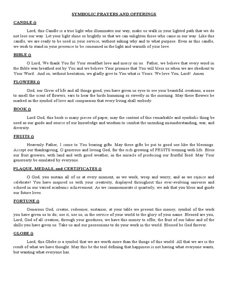 Symbolic Prayers And Offerings Js Prom Pdf Religious Behaviour