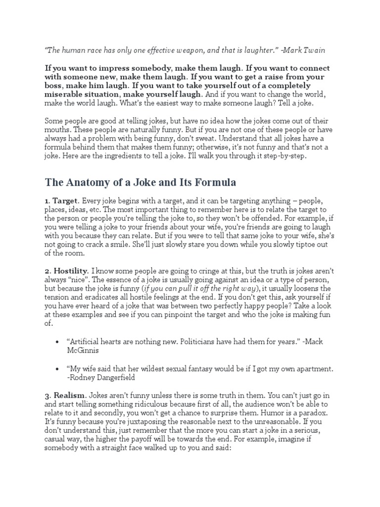 How To Tell Jokes | PDF | Laughter | Jokes