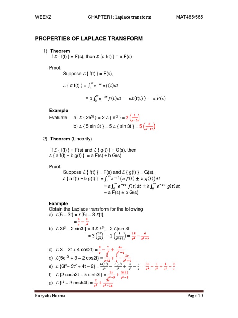 Ch1 Week2 | PDF | Laplace Transform | Functional Analysis