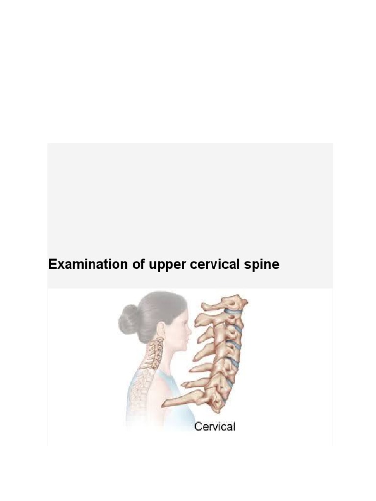 Comprehensive Examination of the Cervical and Thoracic Spine ...