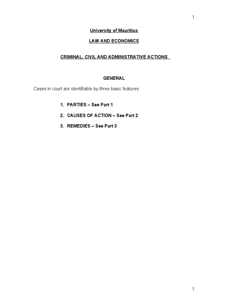 University of Mauritius Law and Economics | PDF | Defamation | Legal Remedy