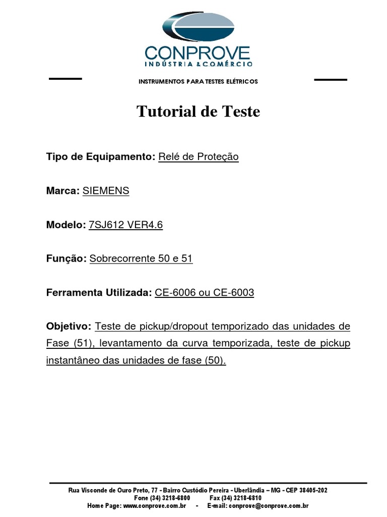 Teste do Relé Siprotec 7SJ612 | PDF | Informática | Computação e ...