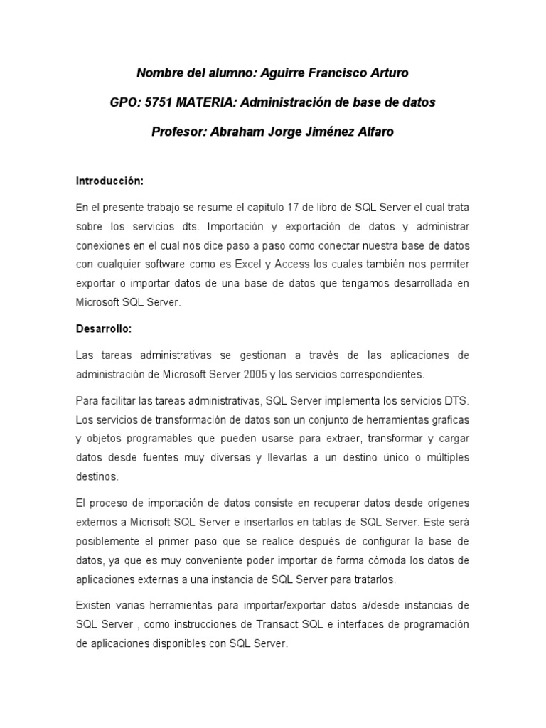 Resumen Cap 17 | PDF | Servidor SQL de Microsoft | SQL