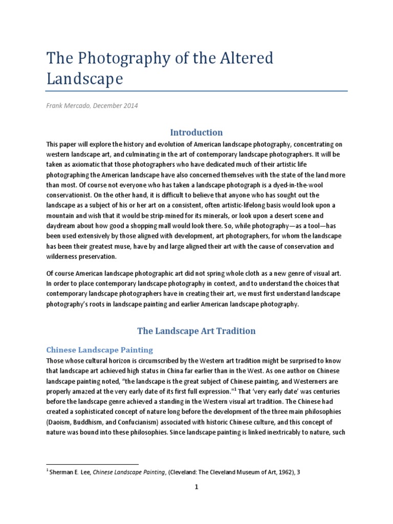 The Photography of The Altered Landscape PDF | PDF | Landscape ...
