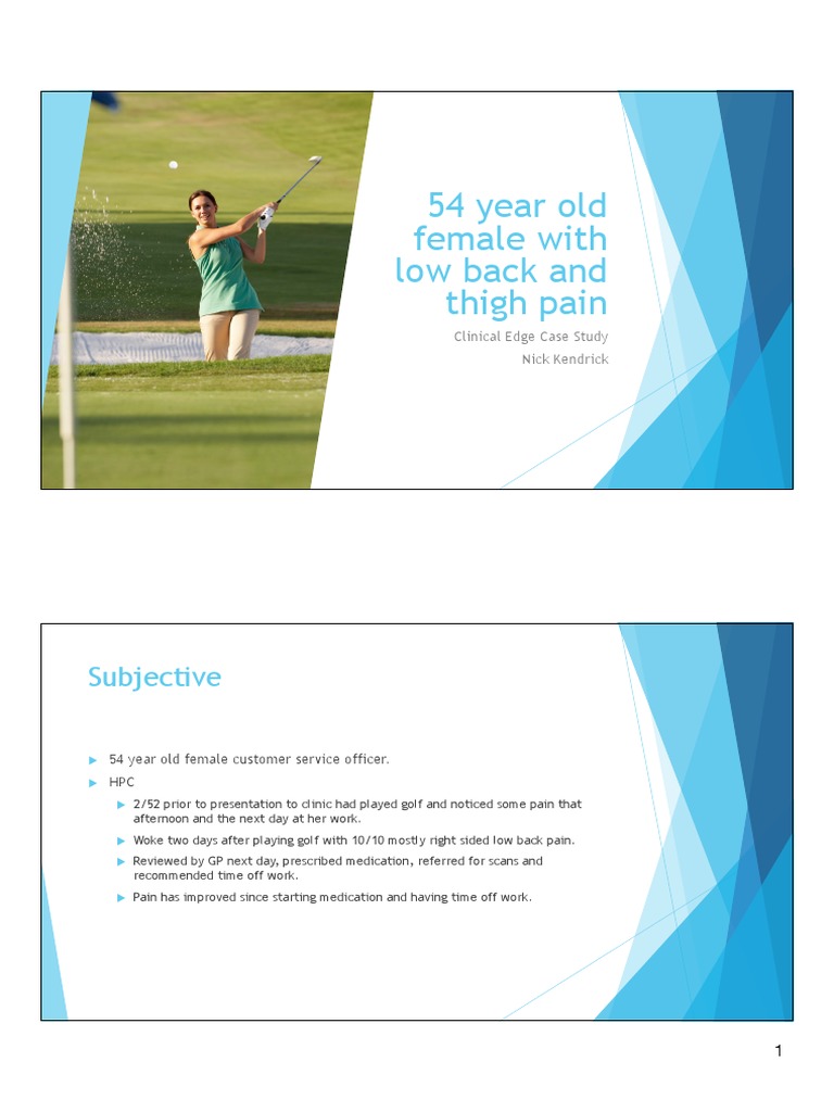 54-Year-Old Woman's Low Back Pain Case Study | PDF | Anatomical Terms ...
