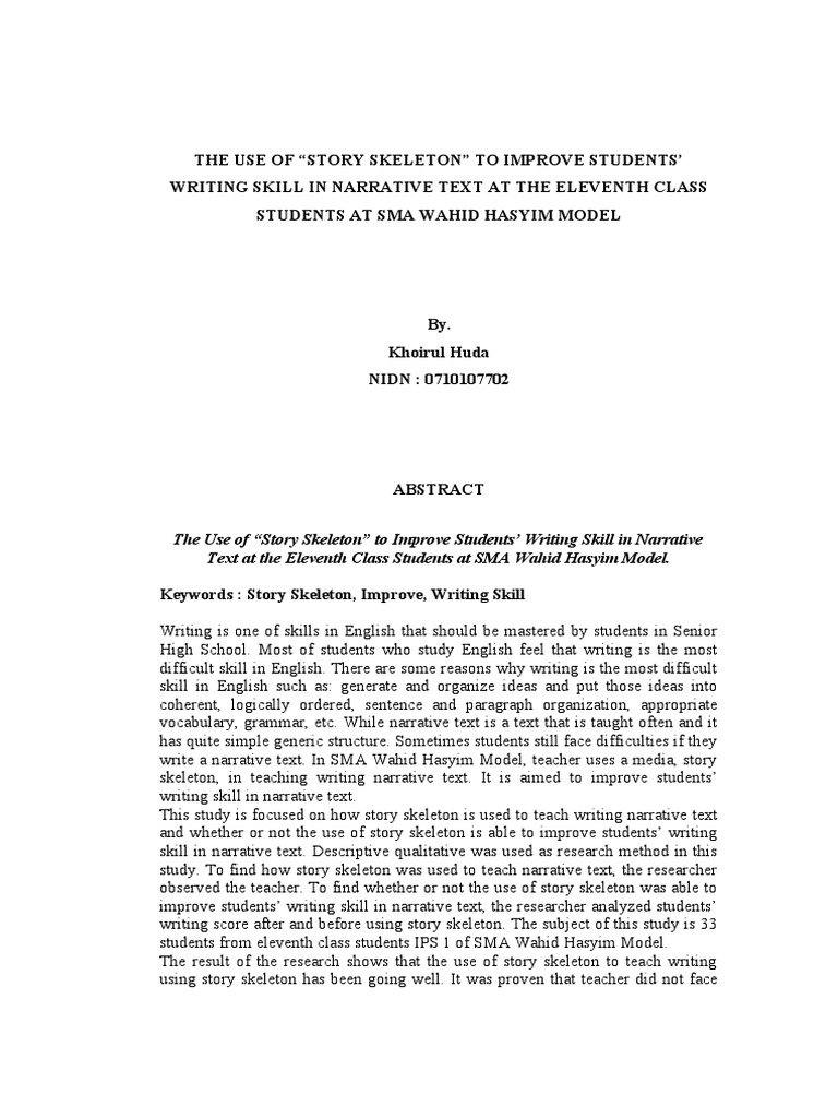 Enhancing Narrative Writing with Story Skeleton | PDF | Narrative ...