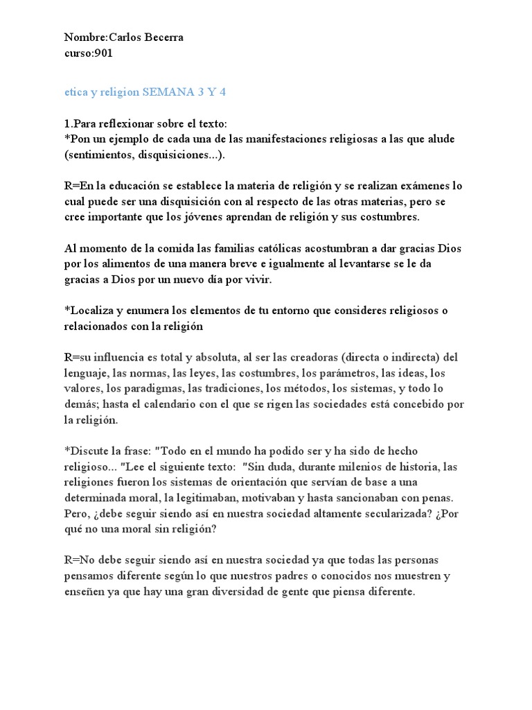 Etica y Religion SEMANA 3 Y 4 | PDF | Ateísmo | Moralidad