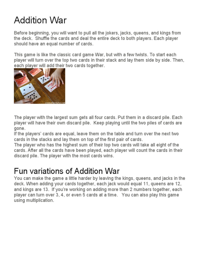 Addition War | PDF