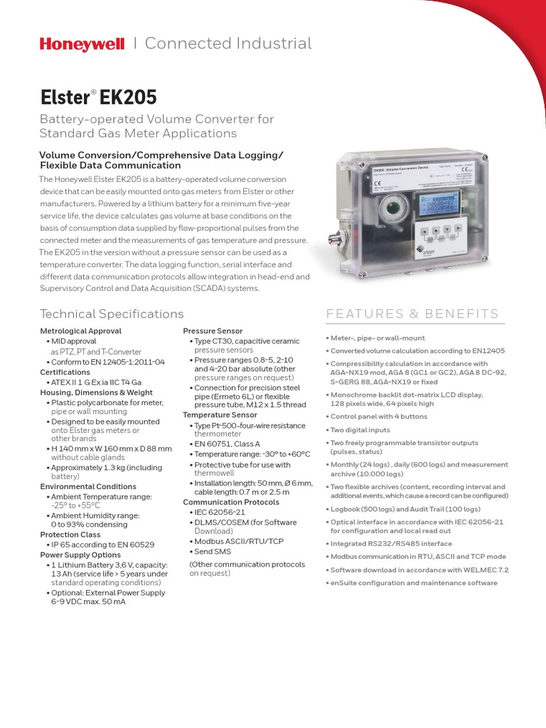 Elster EK205: I Connected Industrial | PDF | Pipe (Fluid Conveyance ...