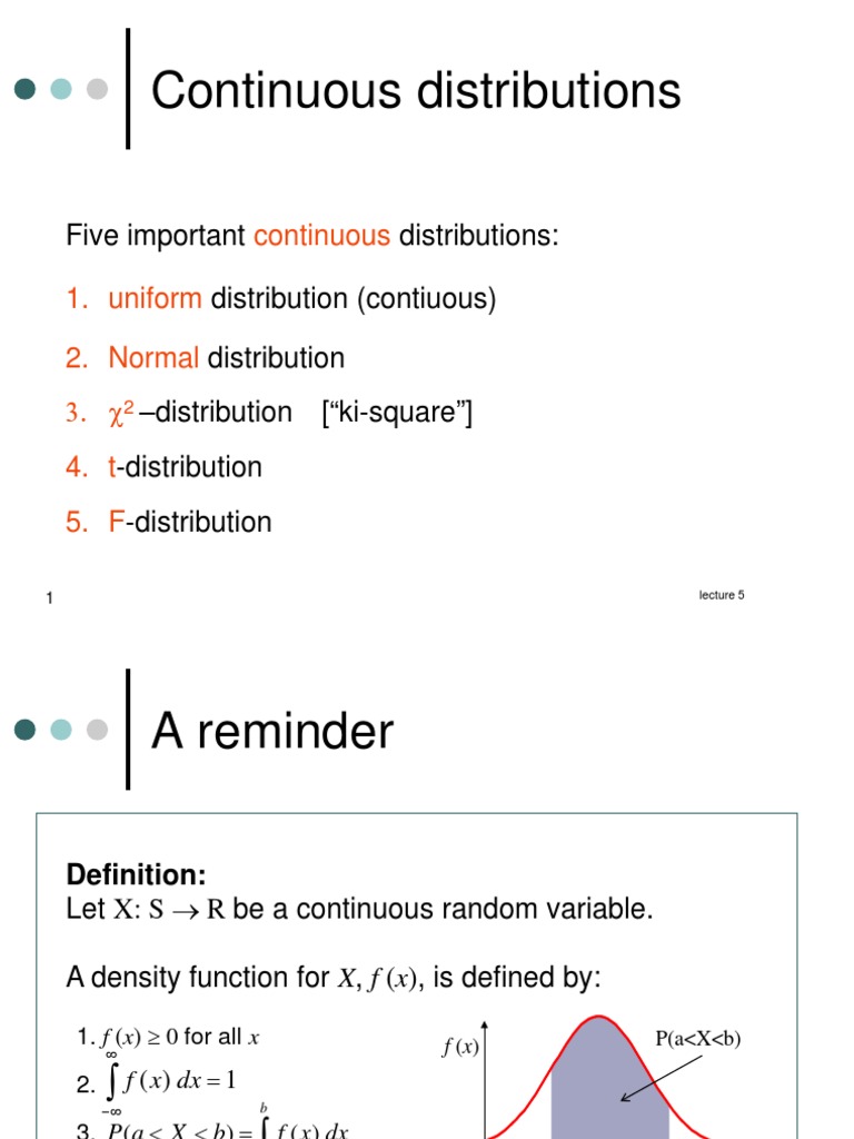 Continuous Distributions | PDF | Normal Distribution | Variance