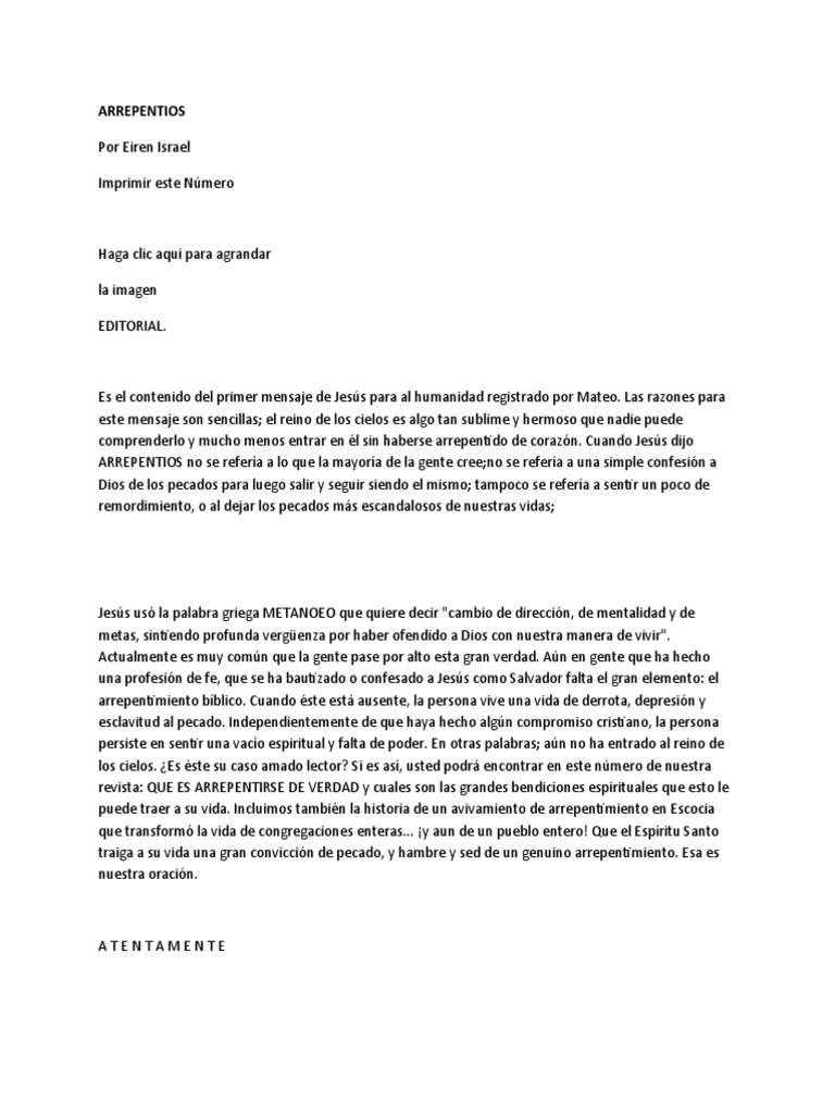 ARREPENTIOS | PDF | Jesús | Oración