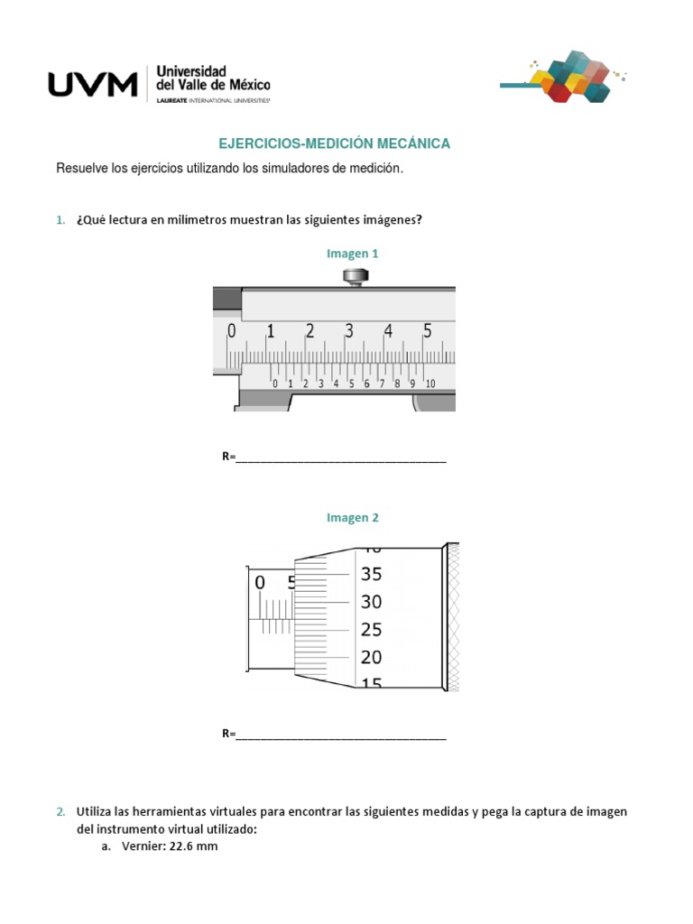 U3 Ejercicios Herramientas Medicion PDF | PDF