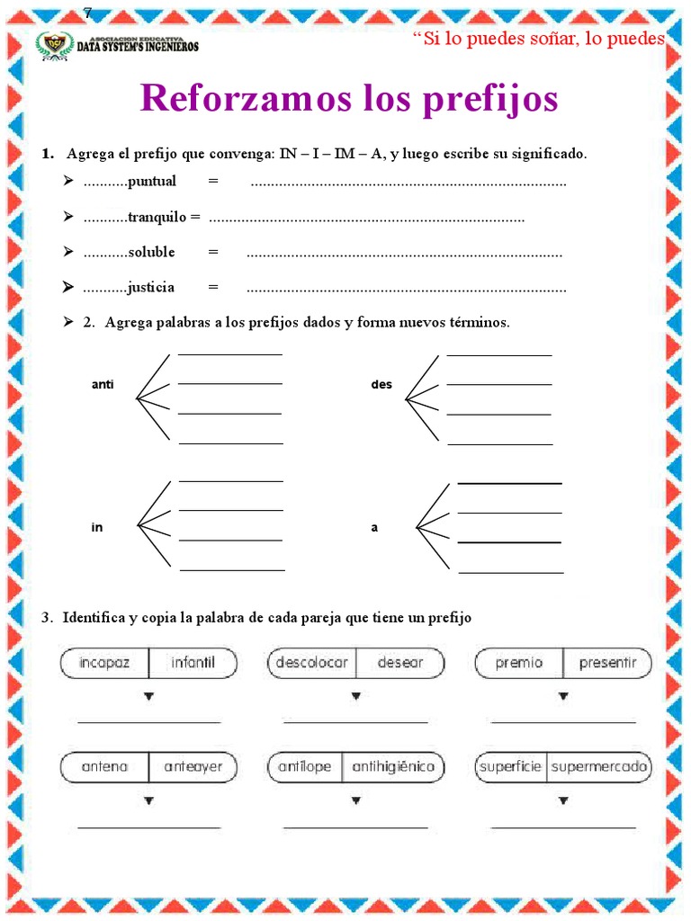 Actividades sobre Prefijos en Español | PDF