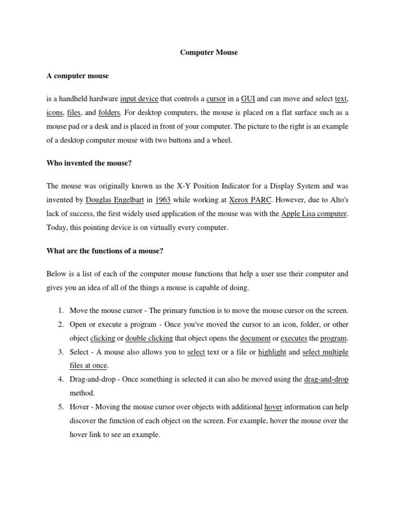 Computer Mouse2 | PDF | System Software | Information Science