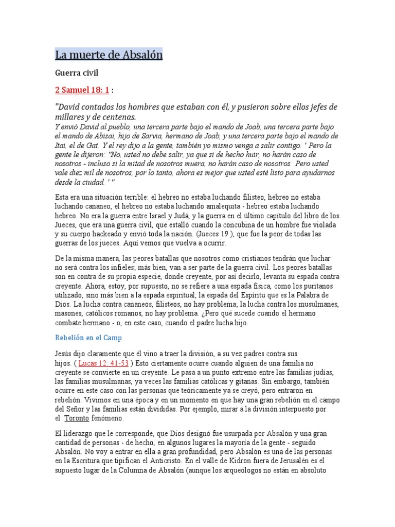 La Muerte de Absalón | PDF | Antisemitismo | Jesús