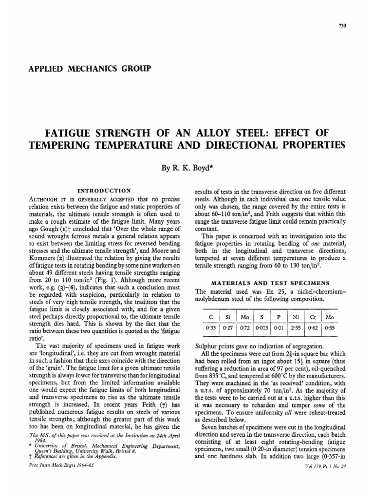 Fatigue Strength of Alloy Steel Study | PDF | Strength Of Materials ...