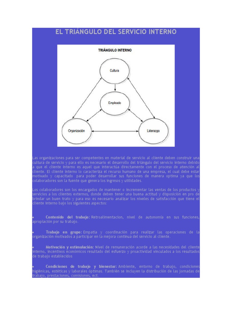 El Triángulo Del Servicio Interno | PDF | Cliente | Servicio al Cliente