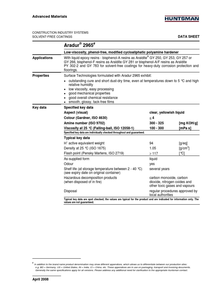 Aradur 2965: Advanced Materials | Download Free PDF | Chemistry | Materials