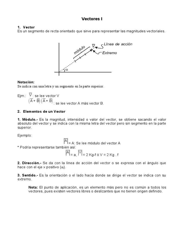 Vectores I: Conceptos básicos sobre vectores y sus operaciones | PDF | Cálculo multivariable ...