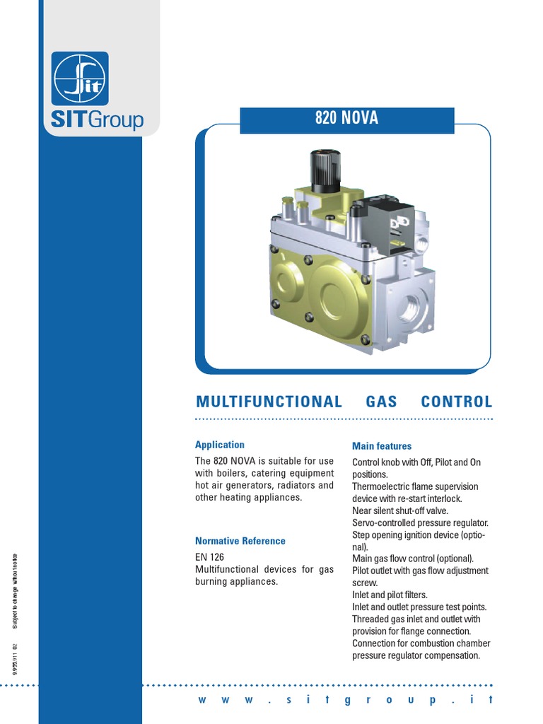 820 NOVA: Multifunctional Gas Control | PDF | Valve | Mains Electricity