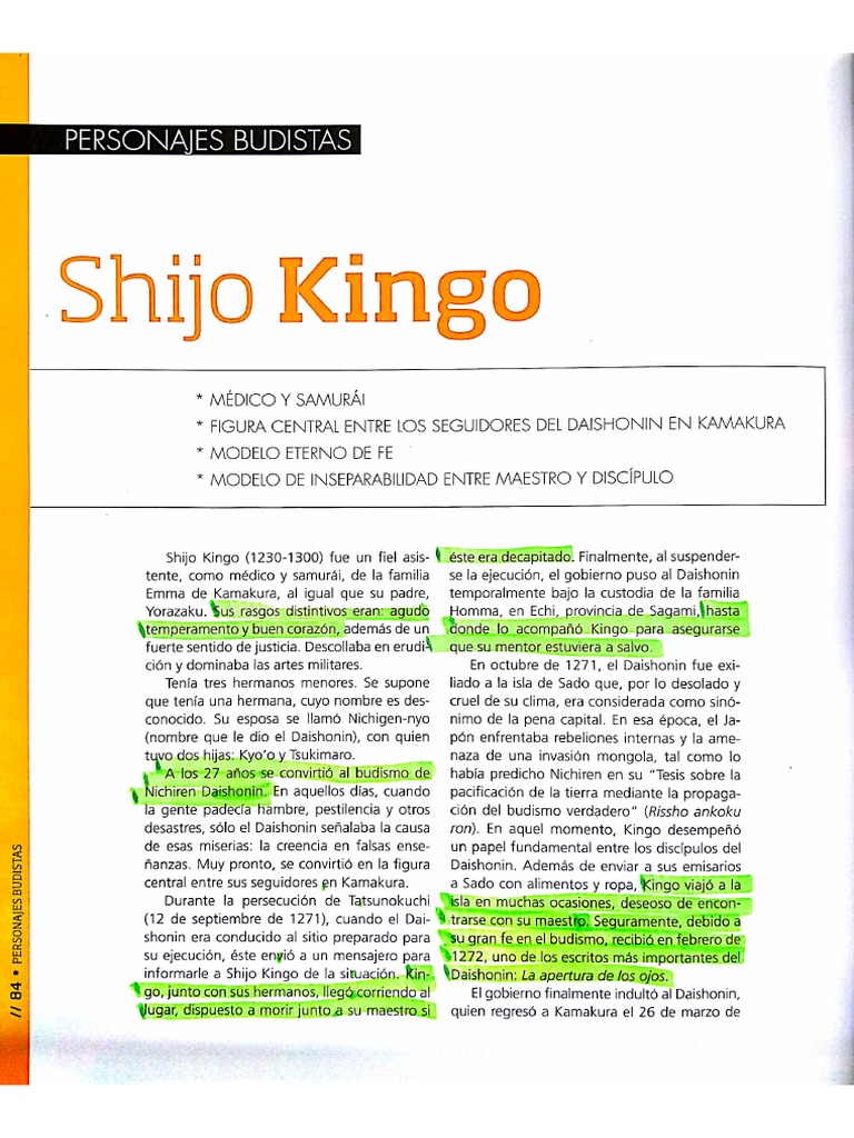 Shijo Kingo | PDF