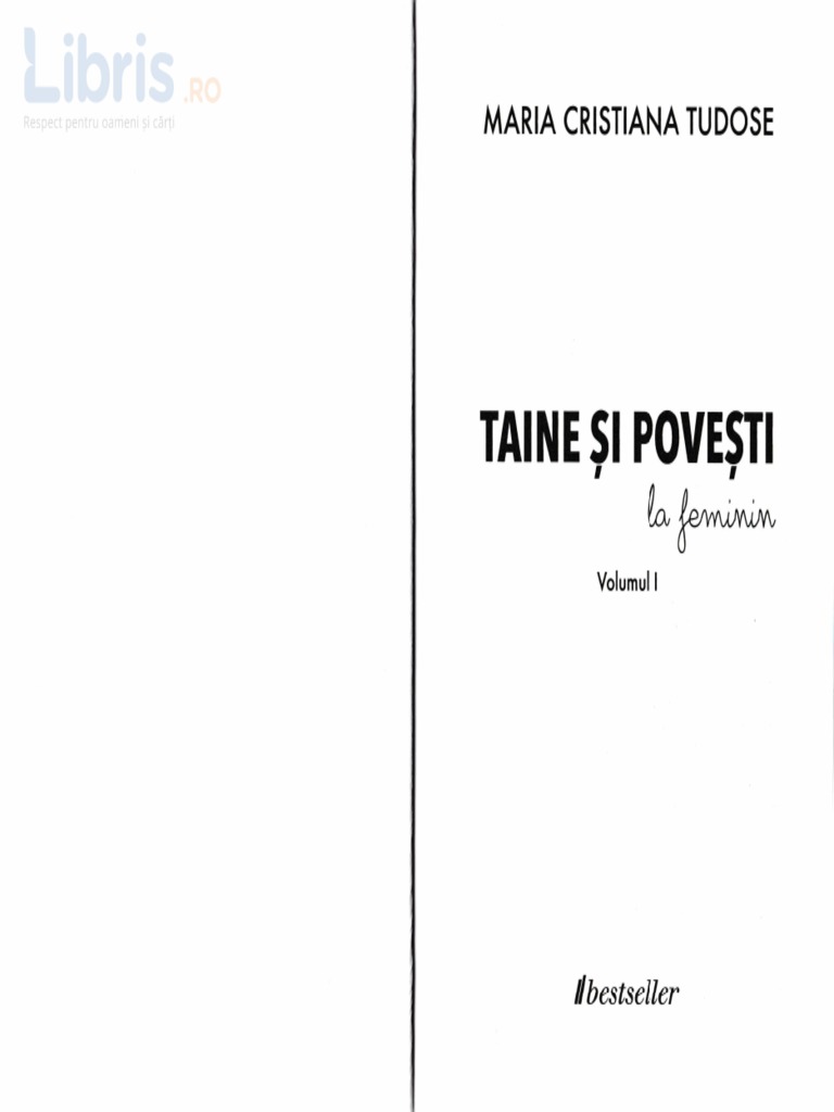Taine Si Povesti La Feminin - Maria Cristiana Tudose PDF | PDF